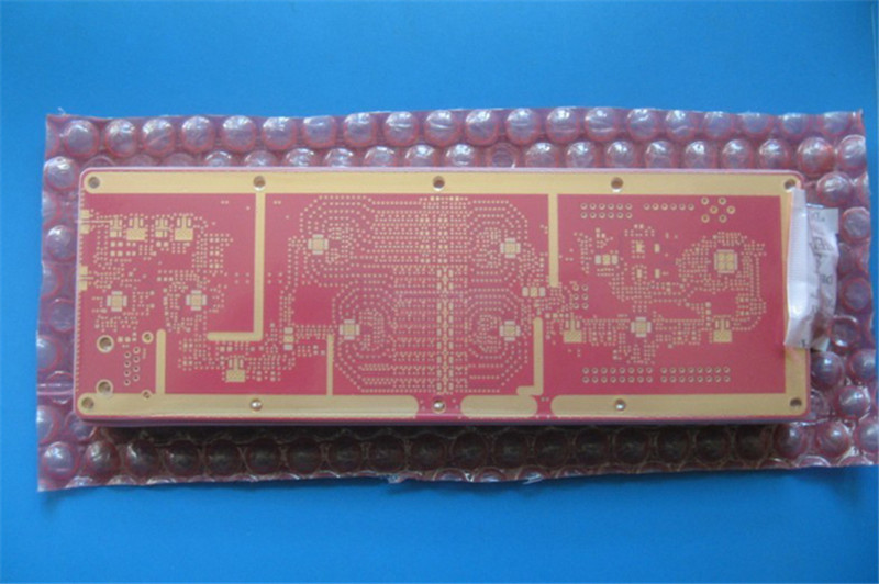 10 Layer RF PCB Built On RO4350B and FR-4 Combined With Red Solder Mask ...
